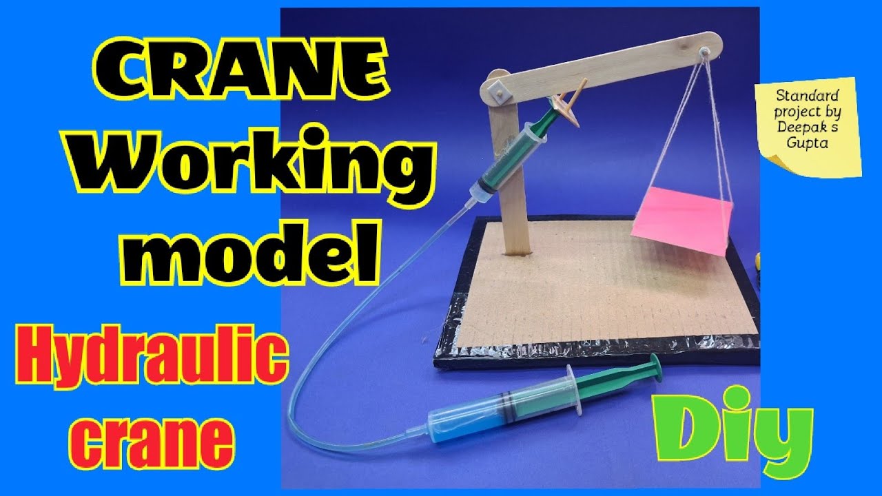 Crane working model #hydraulic #crane #cranemachine #hydrauliclift # ...