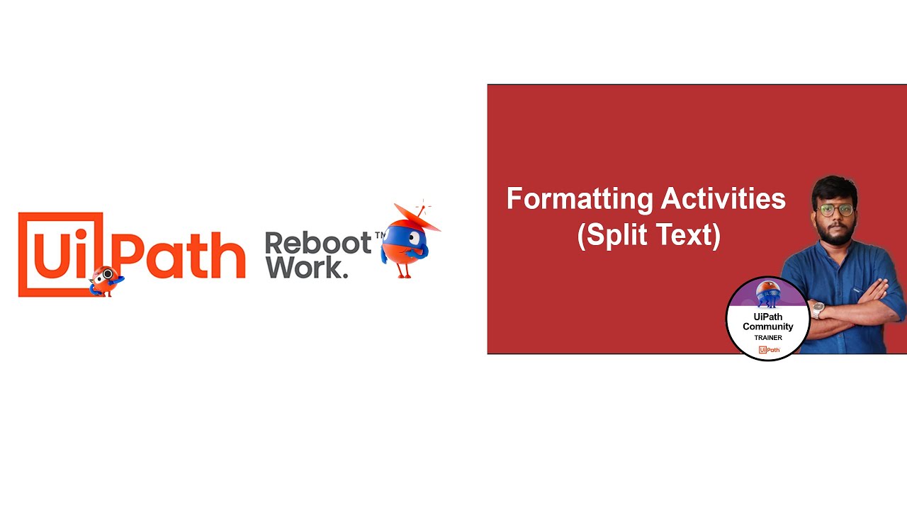 UiPath Tutorial l Formatting Activities - Split Text - YouTube