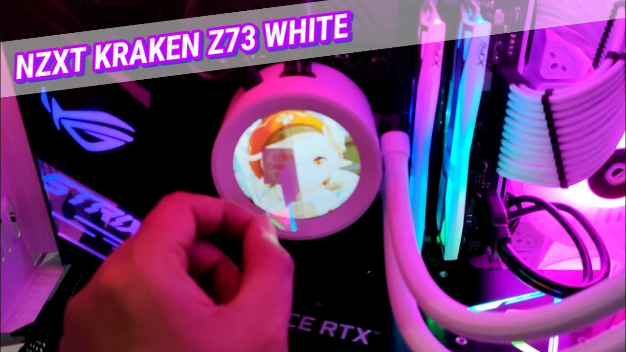 NZXT Kraken Z73 White RGB + RTX 3070 Vulcan Klee custom gif - YouTube