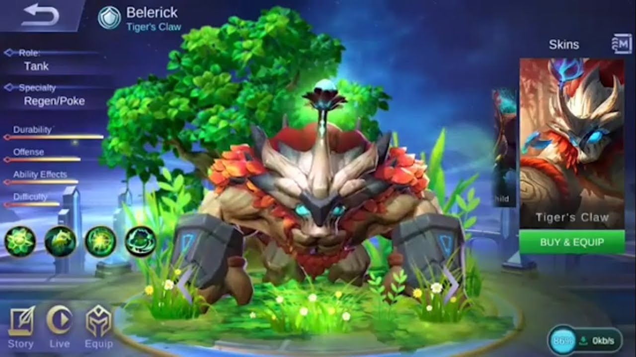 Belerick New Skin - Tiger's Claw Animation | Mobile Legends - YouTube