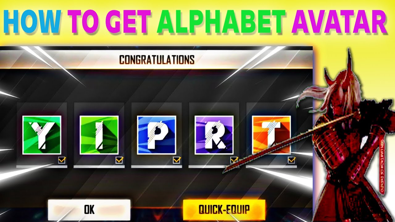 HOW TO GET ALPHABET AVATAR IN FREE FREE? | GET A TO Z ALL ALPHABET ...