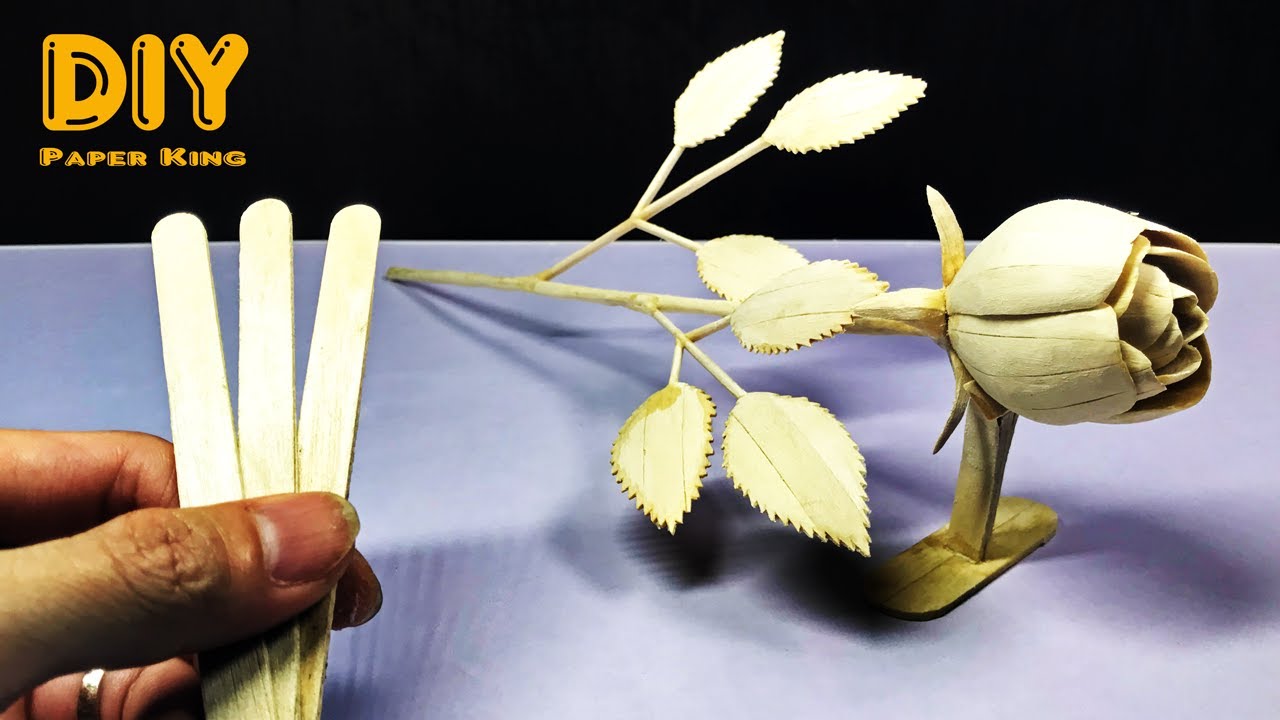 Transform Popsicle Sticks into Unique Roses – Simple DIY Hacks | DIY ...