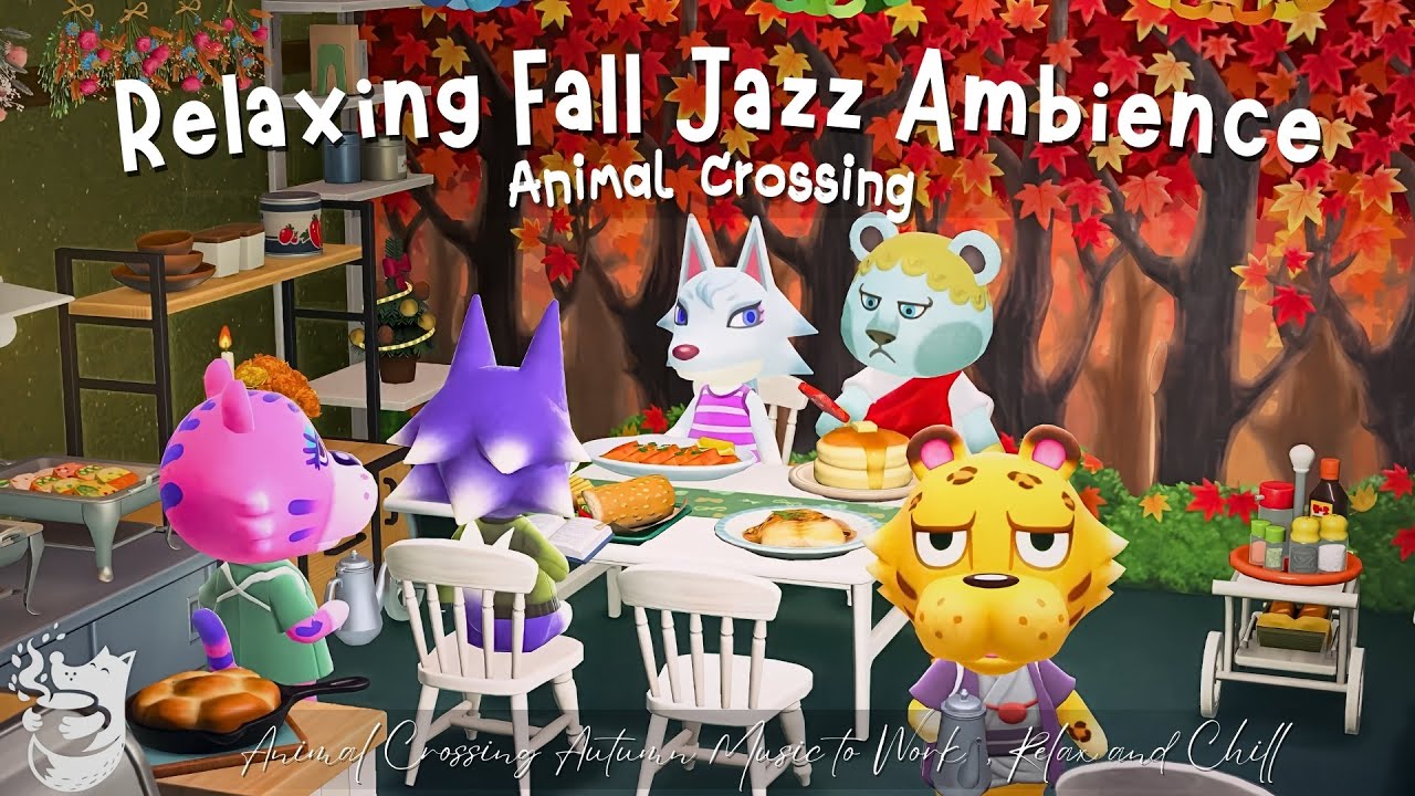 Relaxing Fall Jazz Ambience 🍂 Animal Crossing Autumn Music to Work ...