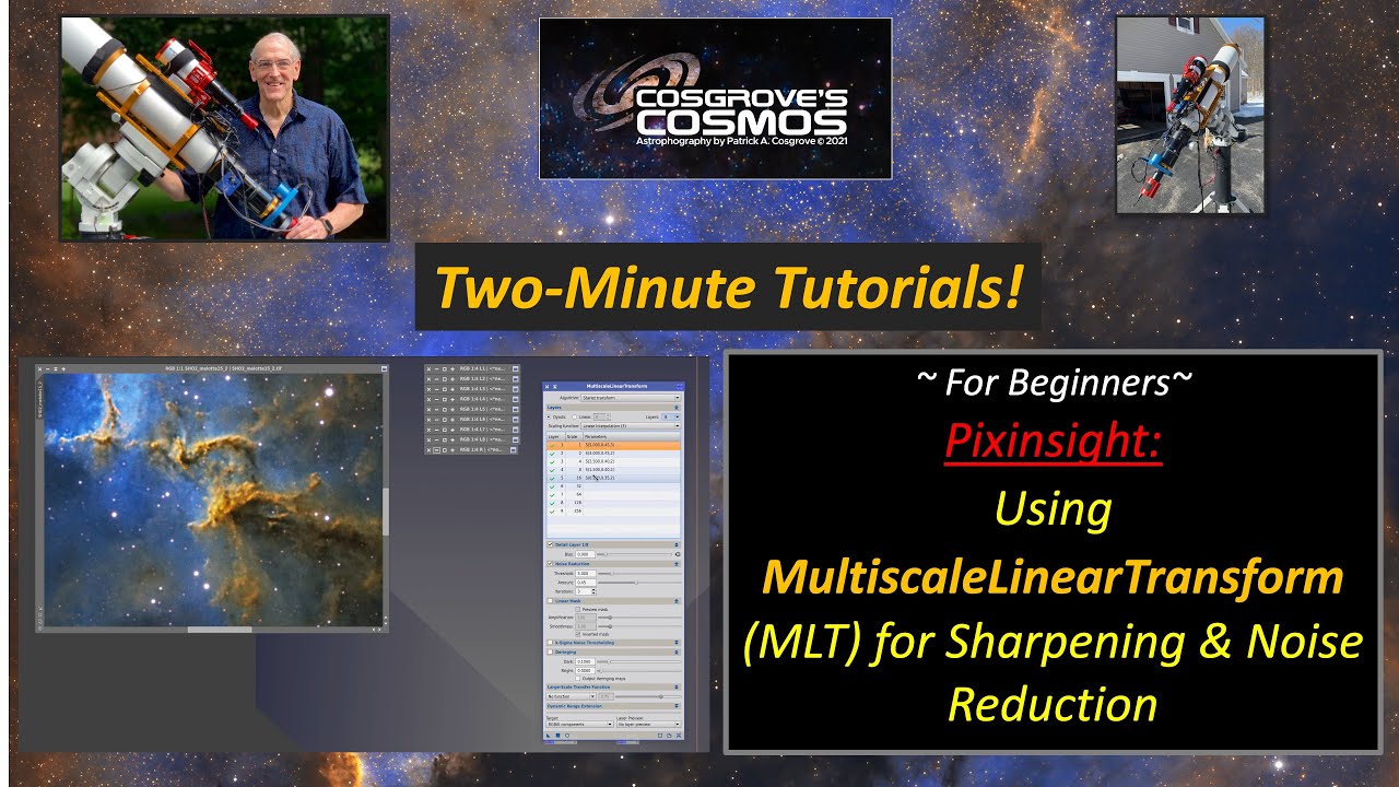 2-Minute Tutorial: Using MultScaleLinearTransform (MLT) for Sharpening and Nose Reduction! - YouTube