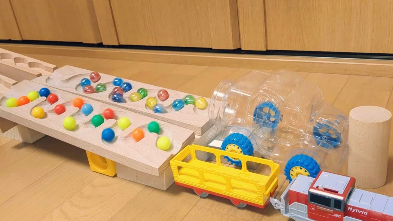 marble run race★train＆transparent car♪asmr - YouTube