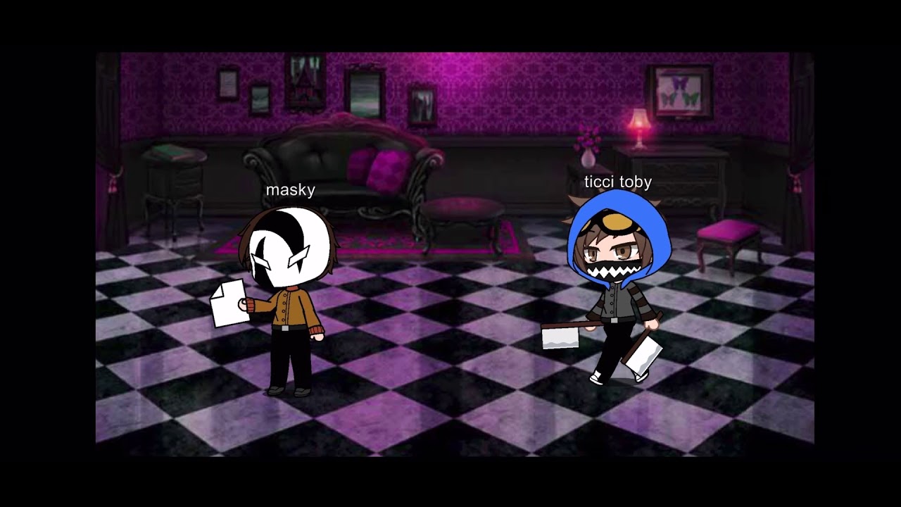 Creepypasta Gacha club: double date (ticci toby x clockwork, masky x ...