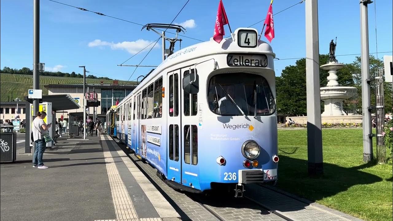 Straßenbahn WÜRZBURG - DUEWAG Nr. 236 am Hauptbahnhof - YouTube