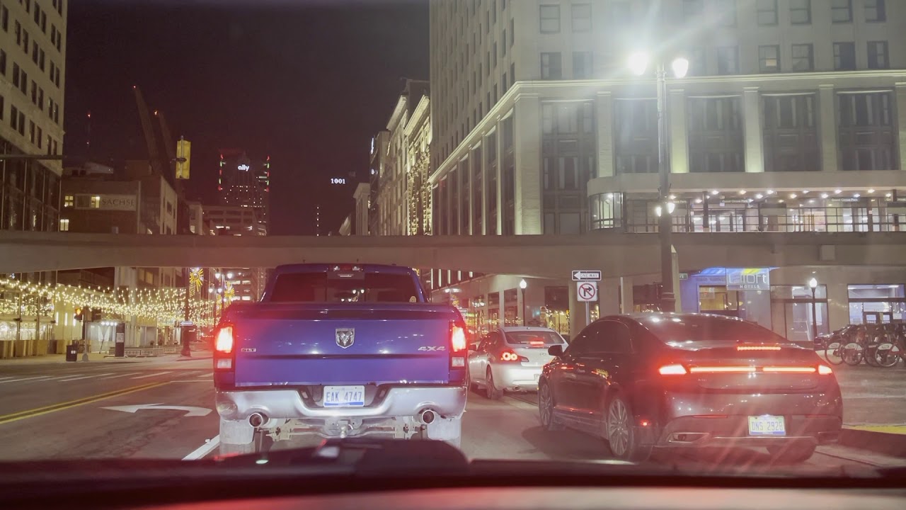 Detroit Downtown at night - YouTube