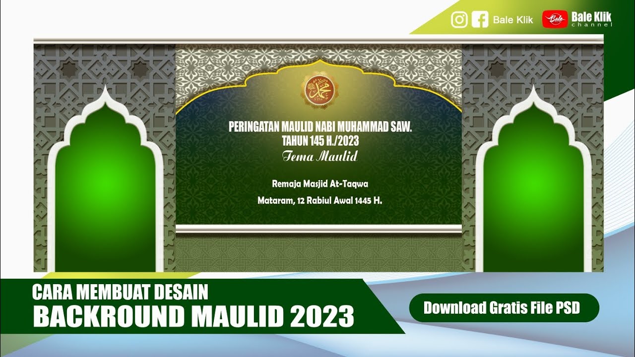 Download Gratis Backdrop Acara Maulid Nabi Muhammad SAW 2023 - YouTube