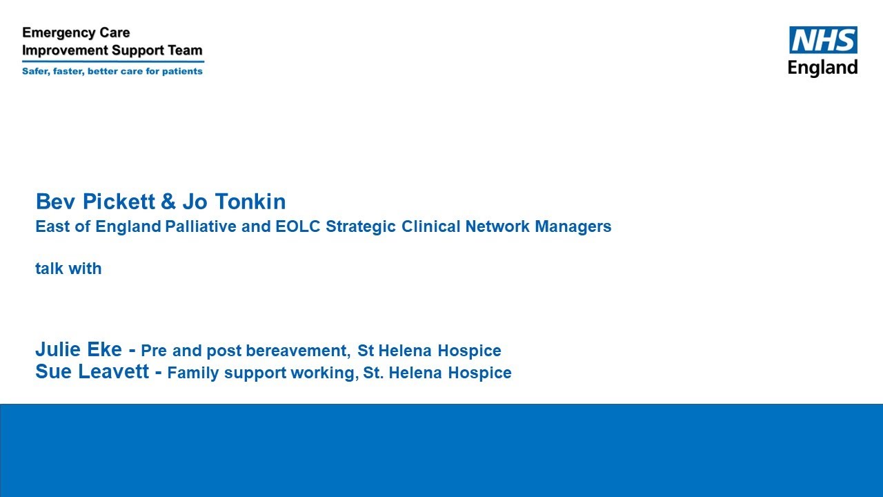 ECIST Bitesize Podcast Series - Dying Matters Week 2023 Mini-Series. St ...