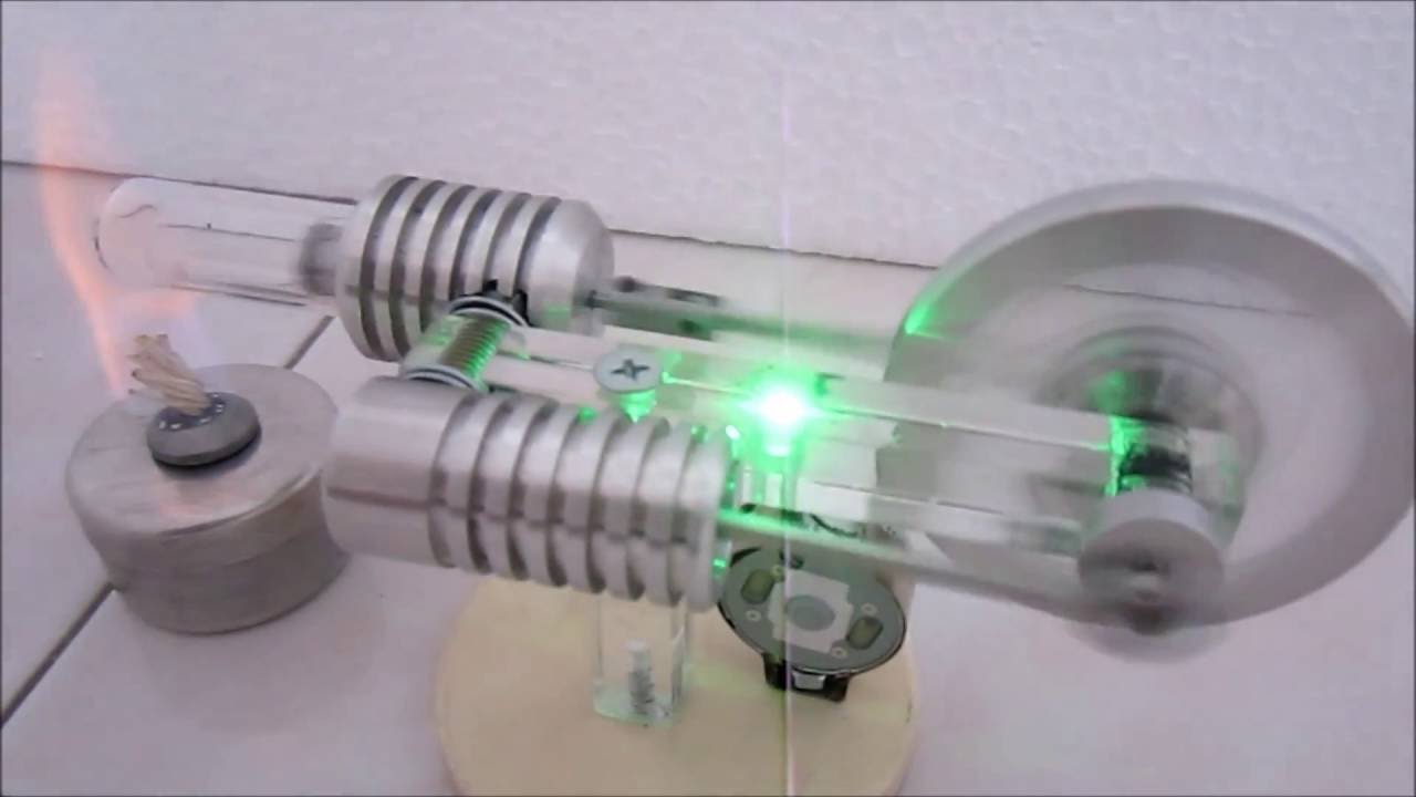 Home made Flywheel motor Electric Electricity Generator energy Stirling ...