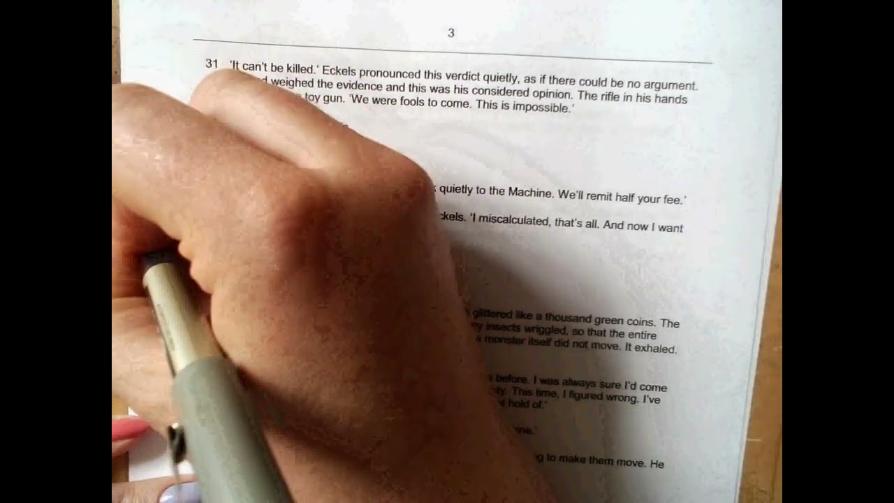 English Language Paper 1 Q3 (Structure Tracking Nov 2018) - YouTube