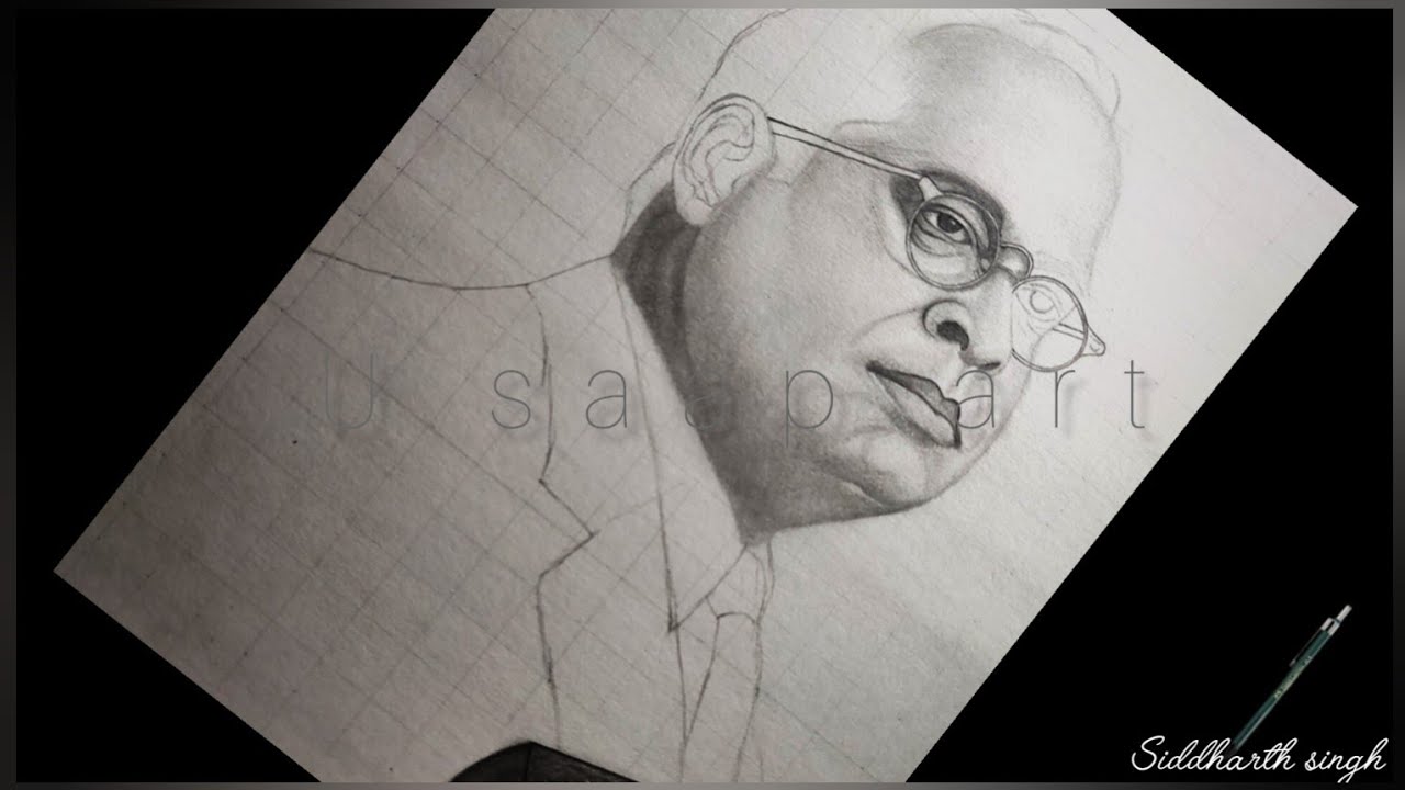 How To Make B.R Ambedkar Drawing/ B.R Ambedkar Drawing Step by step ...