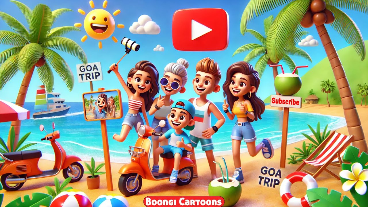 Goa Trip : A Fun and Exciting Journey l 3D Cartoon Story l Boongi ...