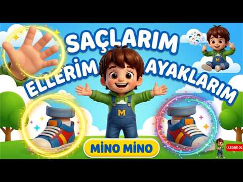 SAÇLARIM ELLERİM AYAKLARIM | Mino Mino | Çocuk Şarkıları