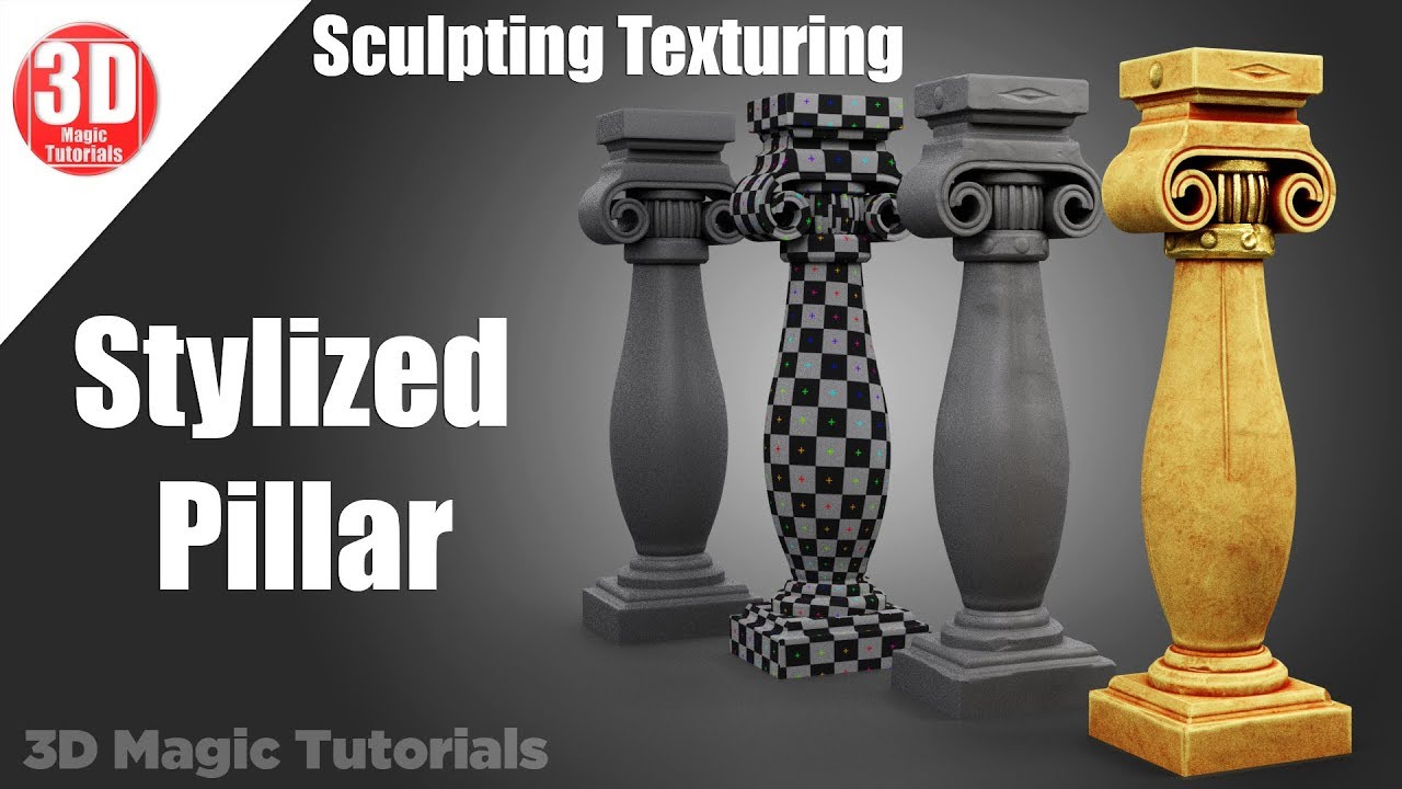 How to make Pillar in Blender 2.82 | Sculpting With Textures - YouTube