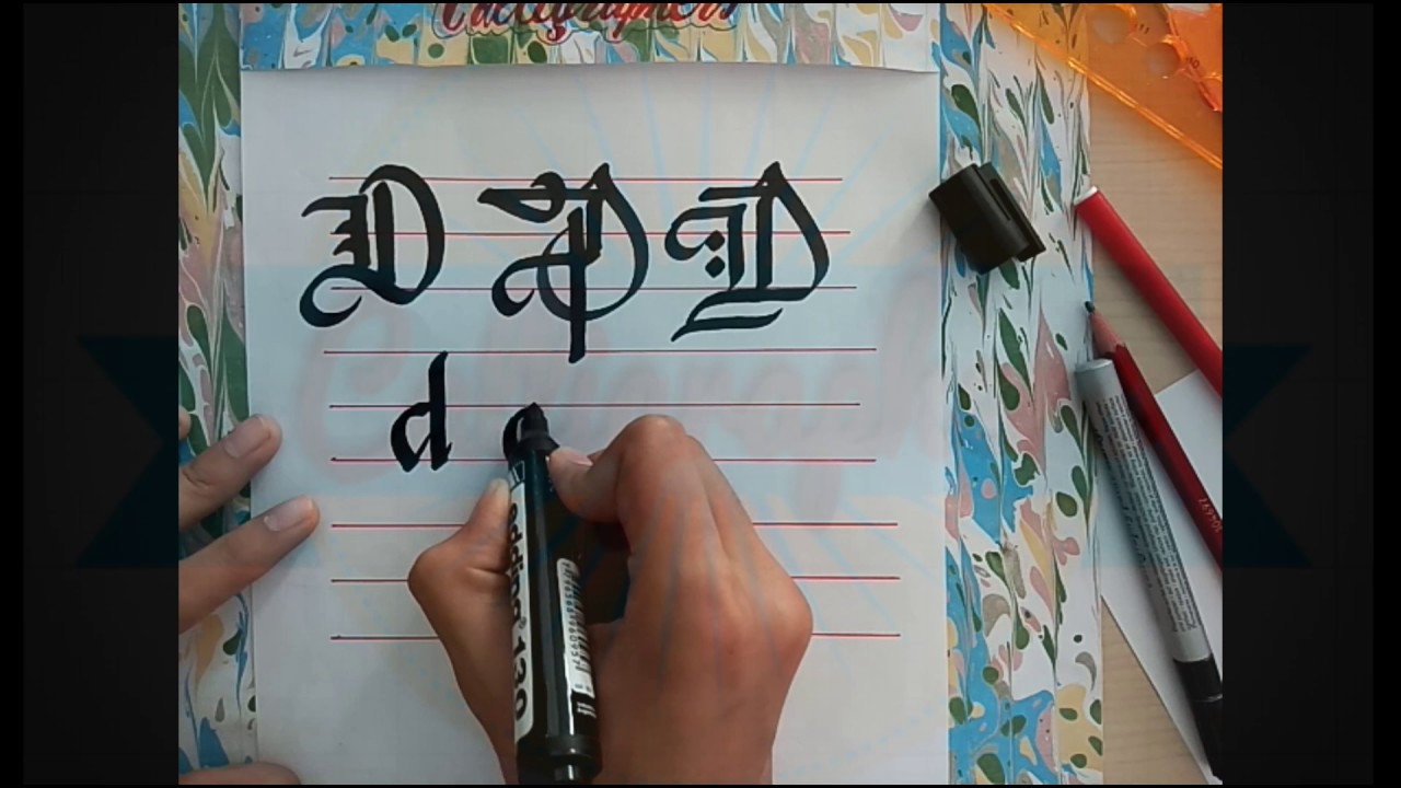 Kaligrafi dersi " D " harfi. Calligraphy letters "D" - YouTube
