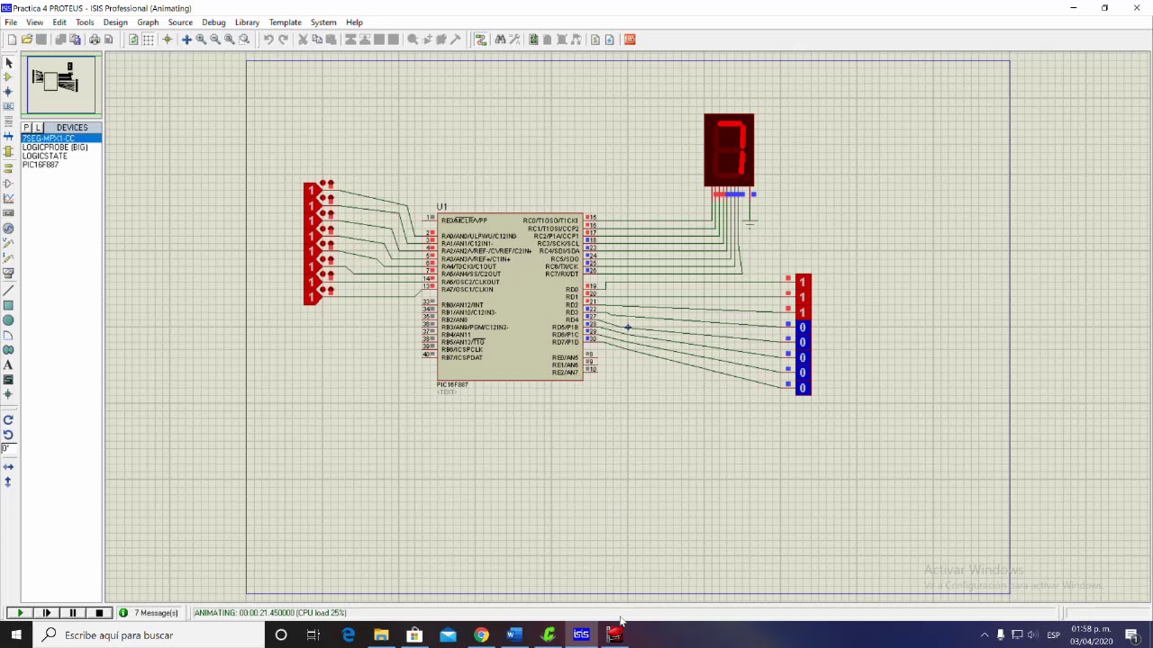 Práctica 5 Convertidor binario a decimal de 3 bits - YouTube