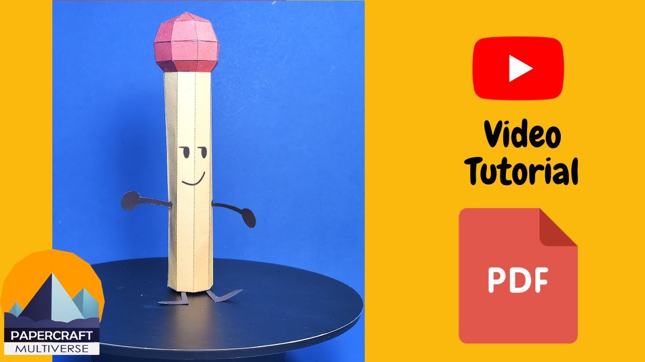How to Make BFDI Match | Papercraft Tutorial Easy DIY Craft | Free ...