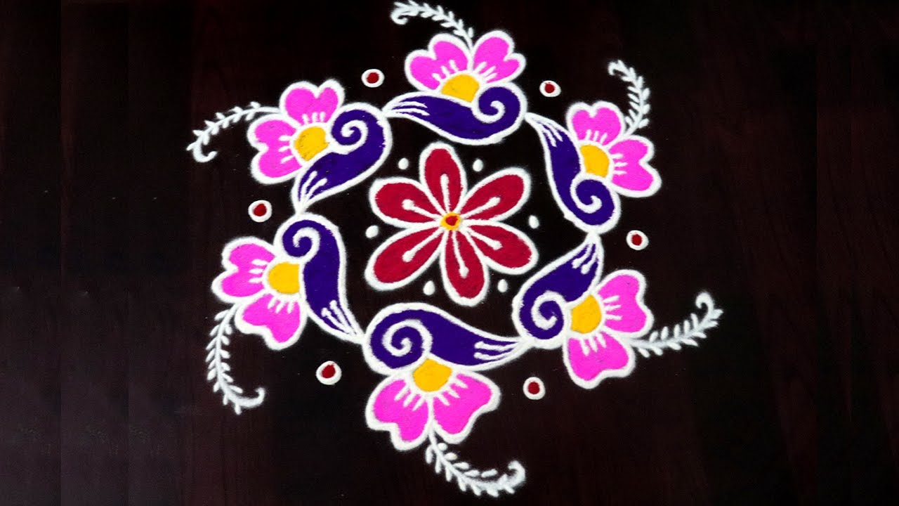 Simple & Easy Daily Rangoli | 3x2 Dots Daily Kolam | Beautiful Daily ...