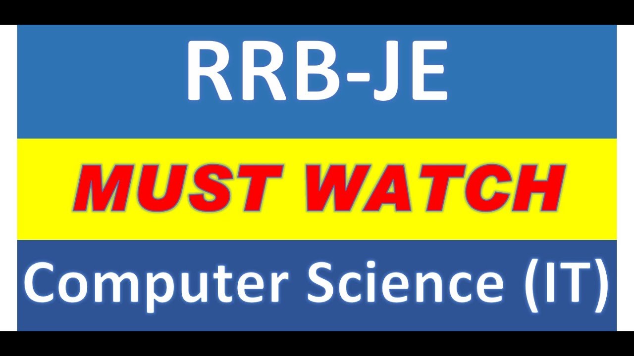 RRB-JE Computer Science-IT Preparations Strategies, Tips - YouTube