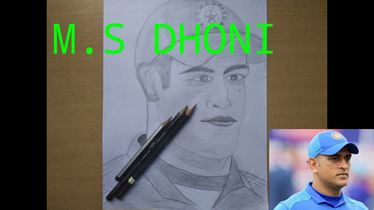 M.S dhoni || how to draw ms dhoni || step by step tutorial for ...