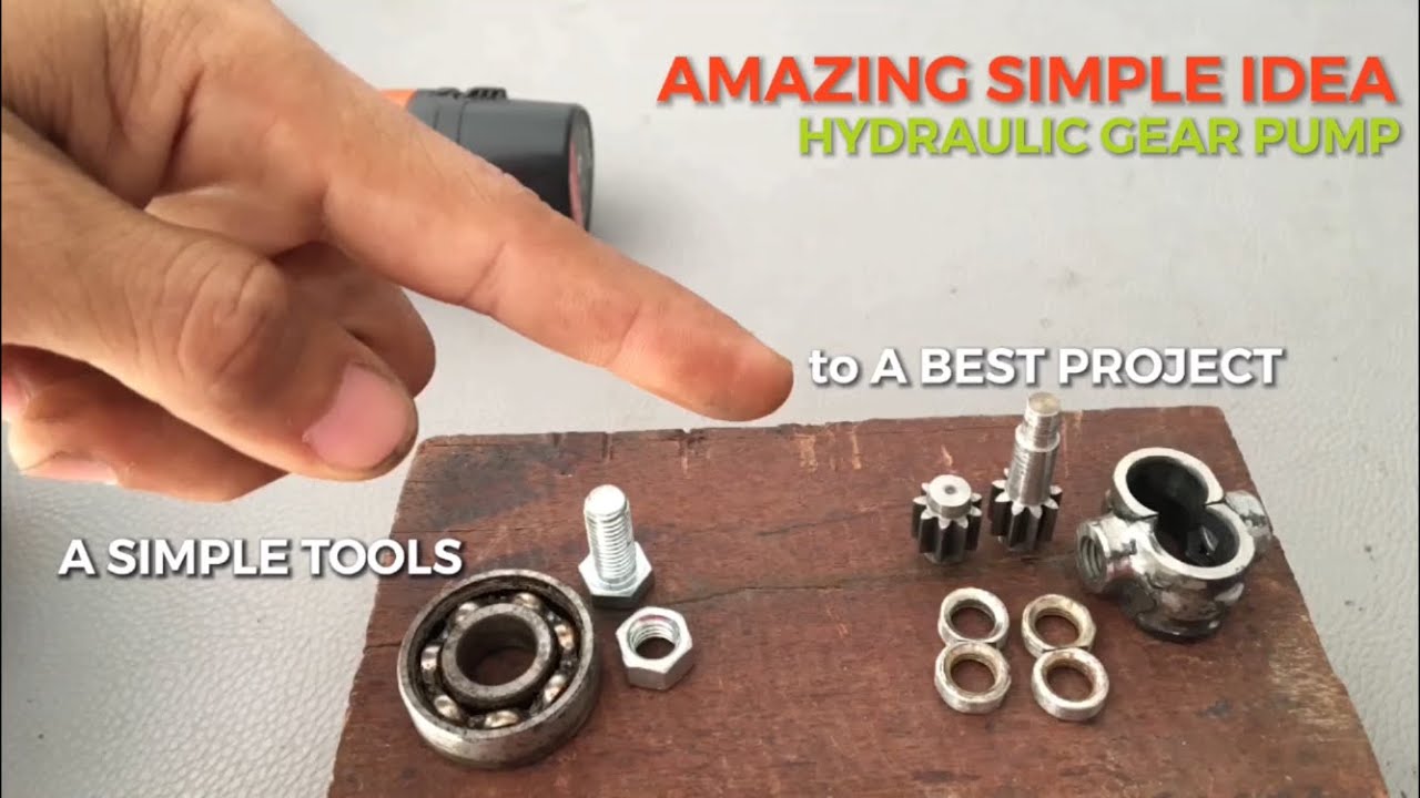 AMAZING IDEA GEAR PUMP! RC HYDRAULIC HANDMADE A SIMPLE TOOLS TO A BEST ...
