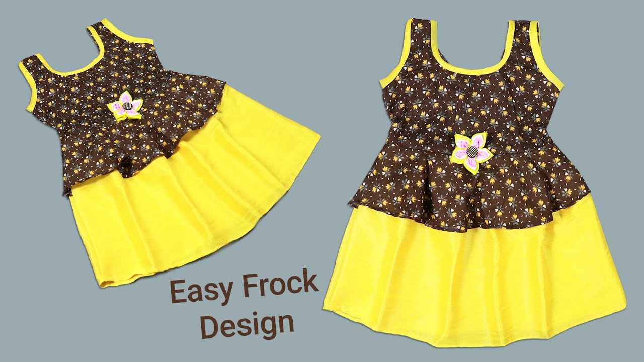 Two Layer Baby Frock / Dress Designing | Frill Baby Frock Cutting And ...