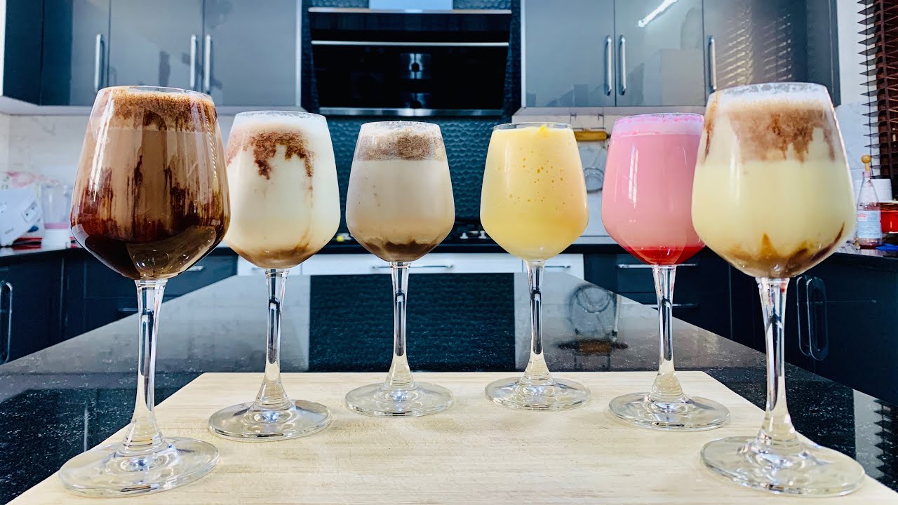 6 EASY MILKSHAKES RECIPE || CAFE STYLE MILKSHAKES || Desi Flavour ...