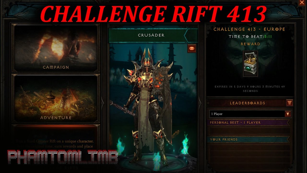 Challenge Rift 413 - EU - Crusader of Waiting! - YouTube