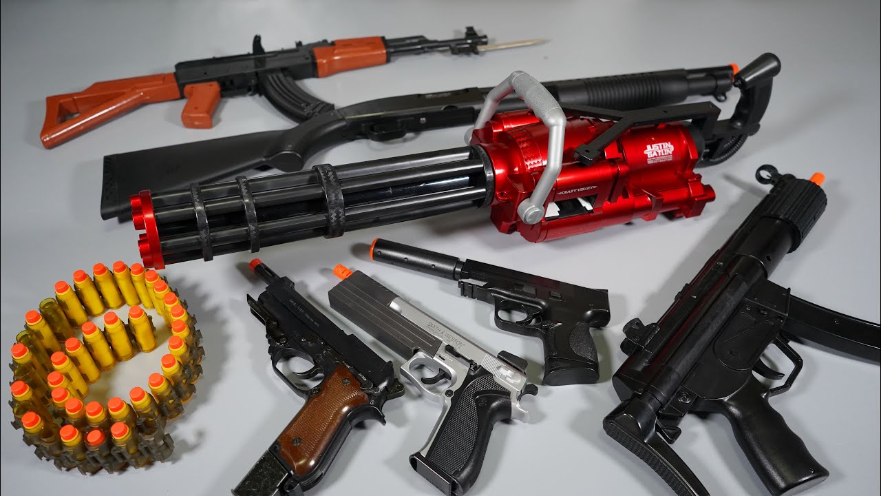 Gatling gun Shell ejecting Toy Gun - Nerf Gun - AK47 Airsoft Gun -MP5 ...