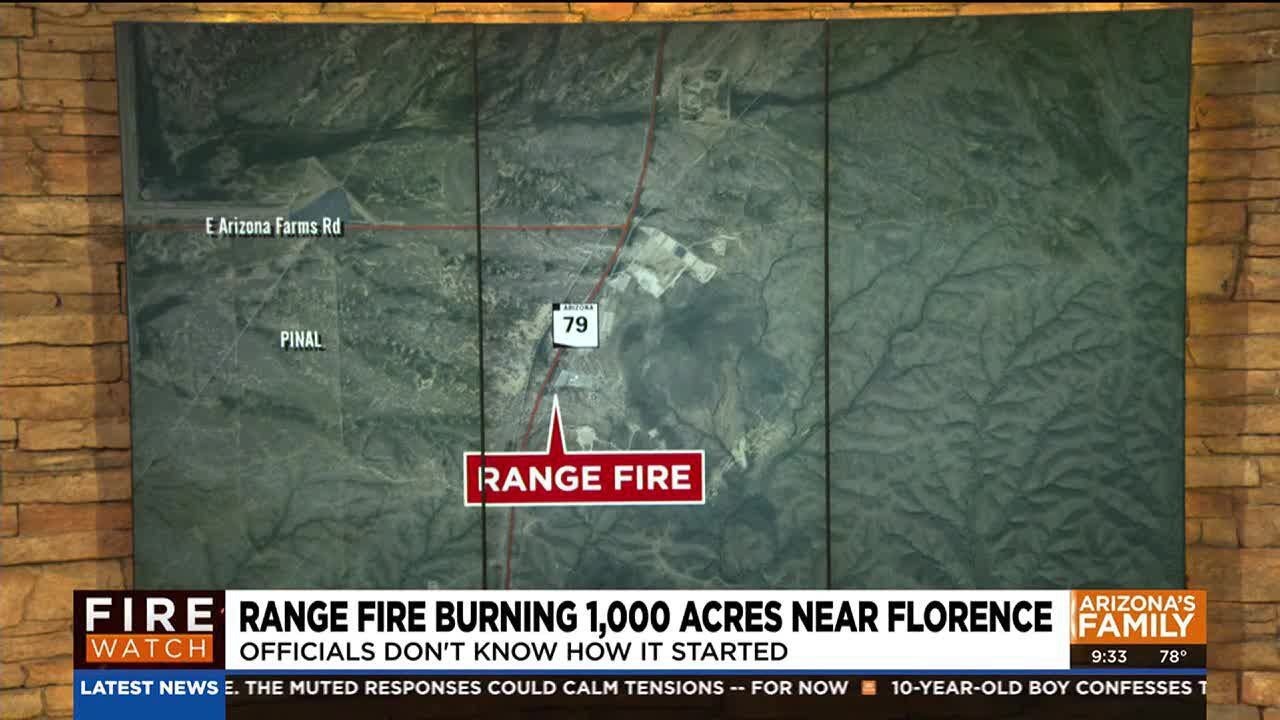 Range Fire burns 1,000 acres in Pinal County - YouTube