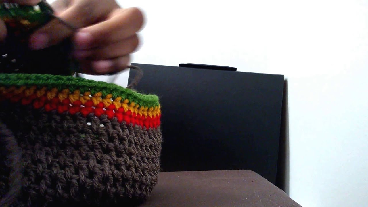 How to add a drawstring to a crochet hat to make it adjustable - YouTube