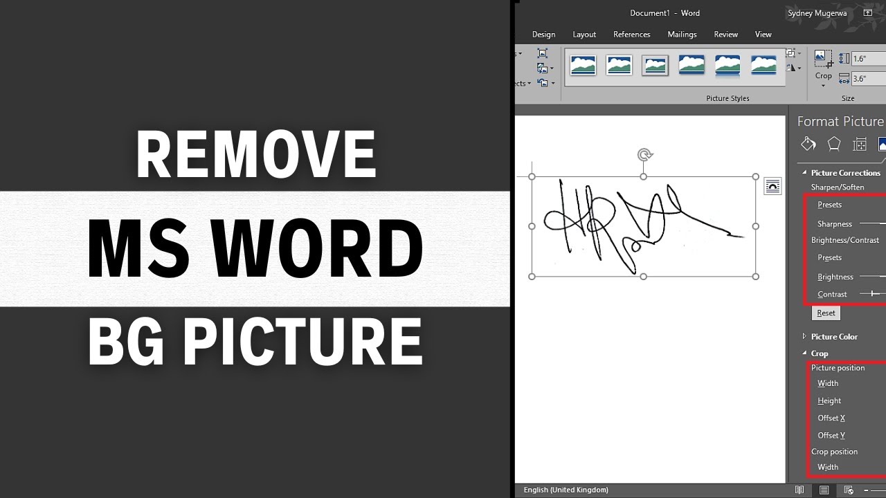 How to Remove Background Signature Word - Get Rid of Picture Background ...