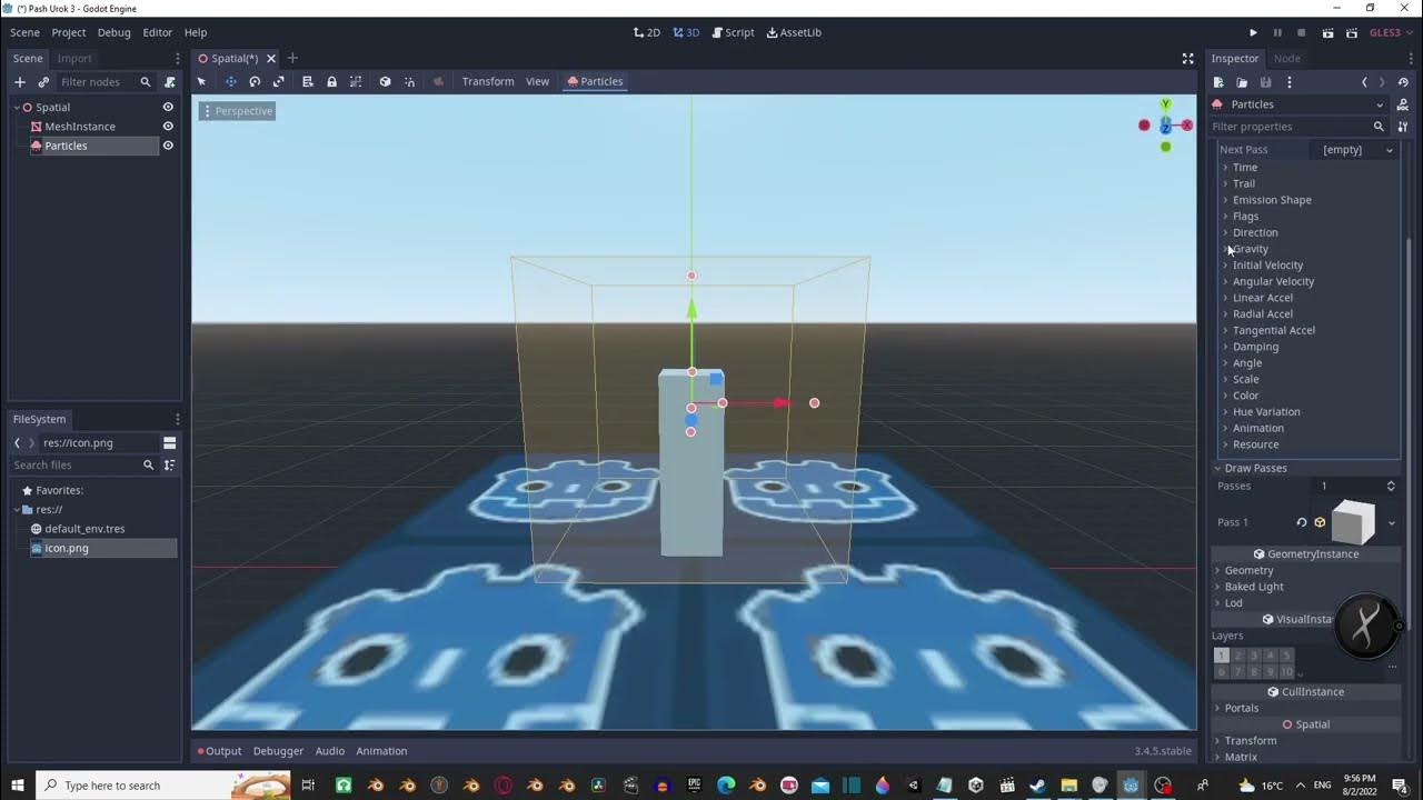 Godot Tutorial - How to set Particles directional movement (fountain ...