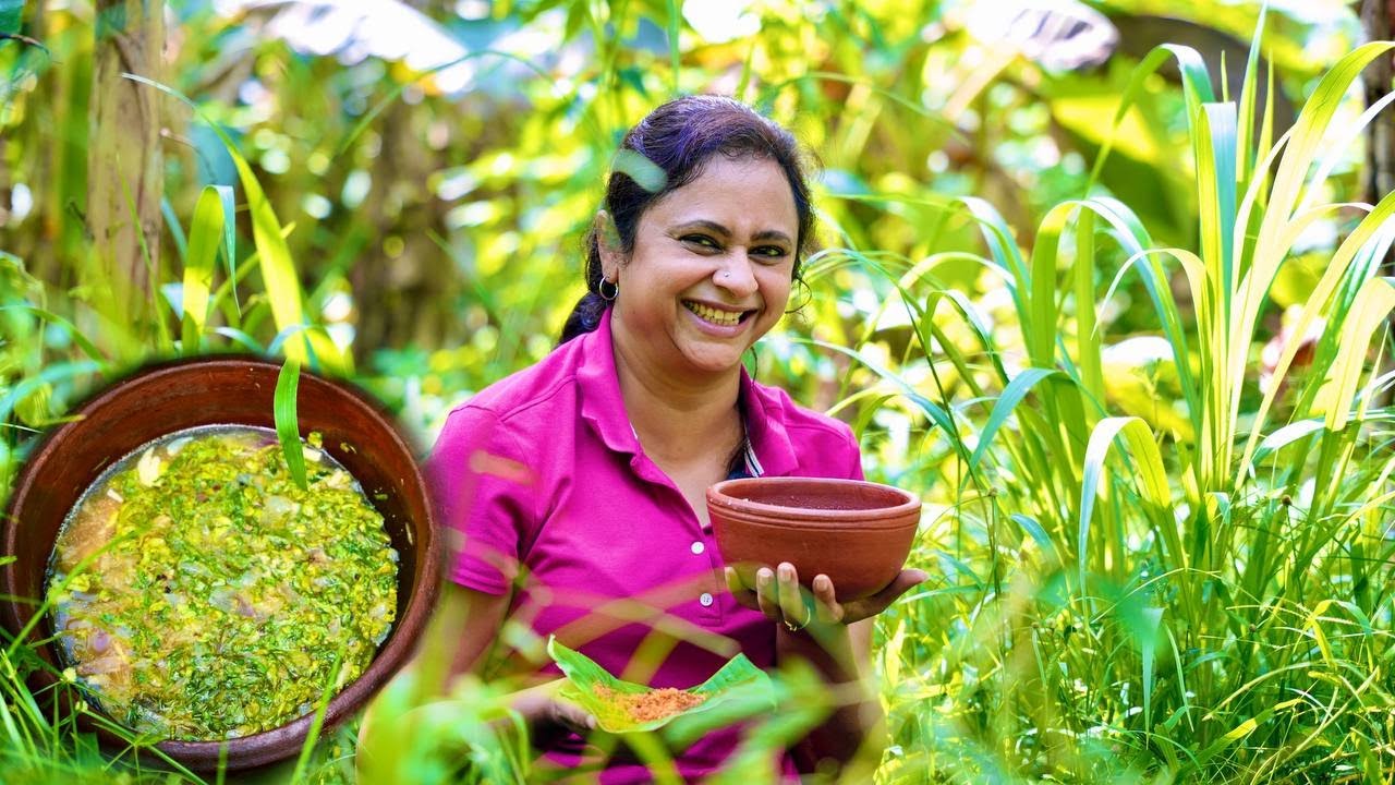 ചേമ്പില താളിപ്പ് | Chembila Recipes Malayalam | Vegitable Curry For ...