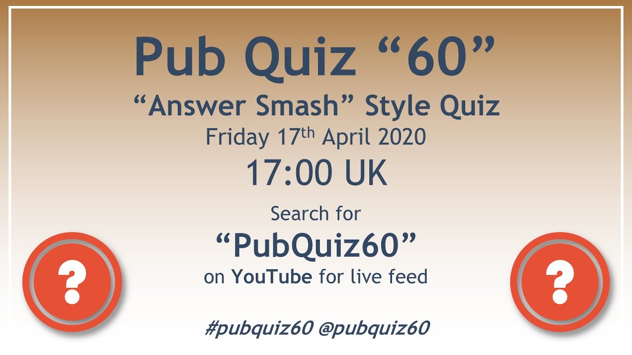 LIVE ANSWER SMASH QUIZ FIRDAY 17 04 20 5PM YouTube live-answer-smash-quiz-firday-17-04-20-5pm-youtube