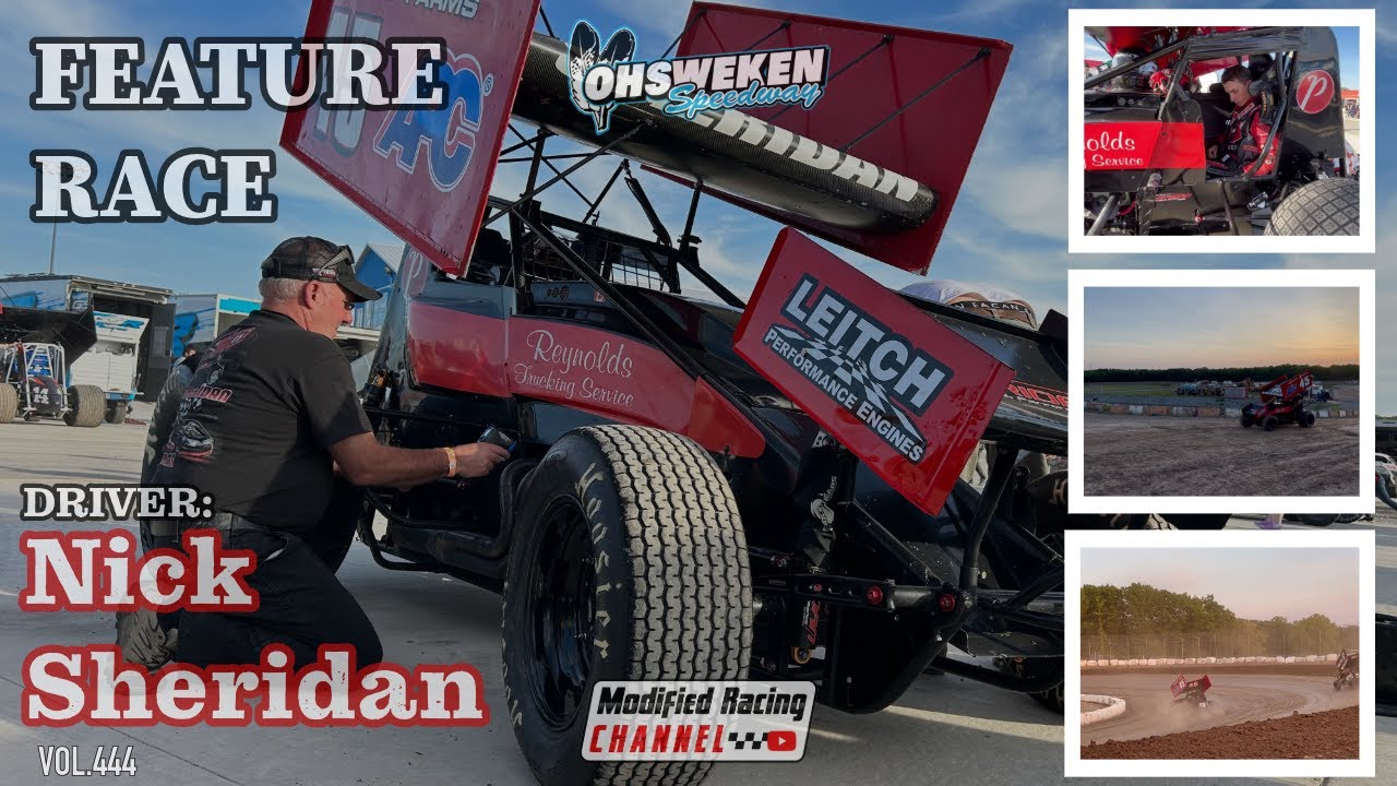 Sprint car feature race onboard with Nick Sheridan #45 at Ohsweken ...