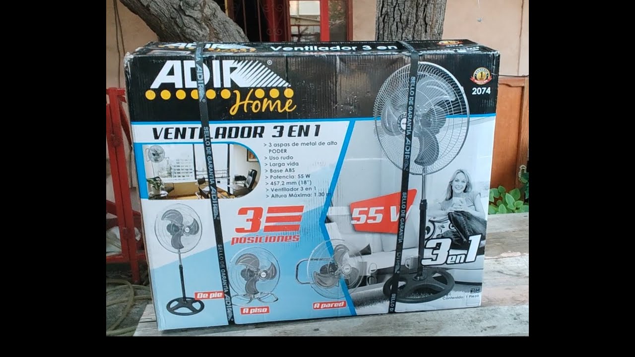 Unboxing y armado de ventilador ADIR 3 en 1 aspas metalicas - YouTube
