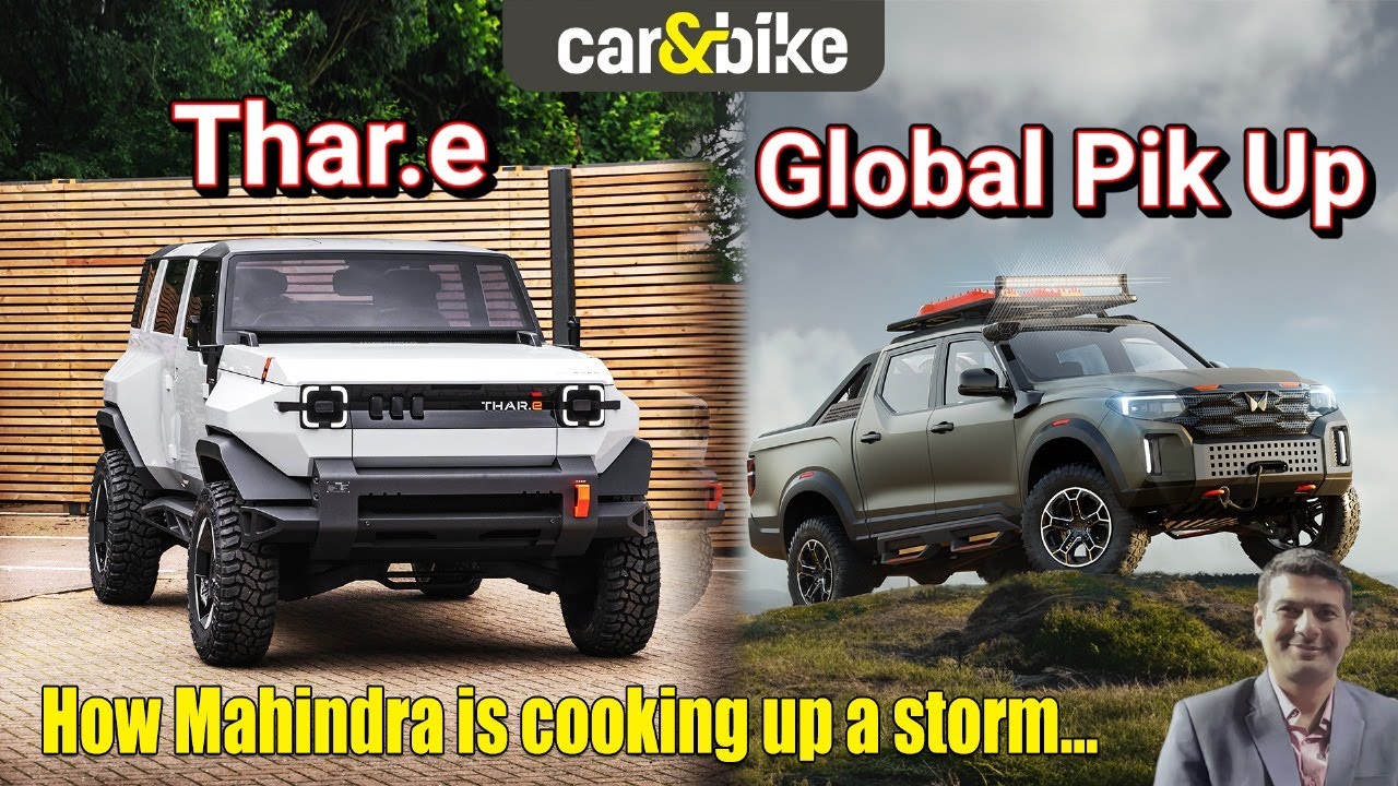 First Look: Mahindra Thar.e And Global Pik Up - YouTube