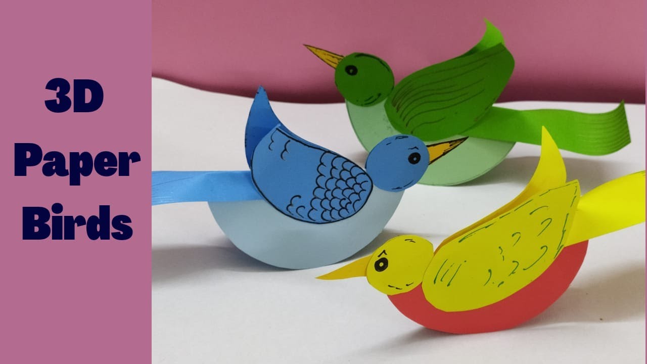 3D paper birds - YouTube