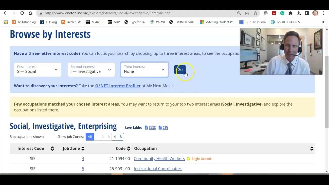 RIASEC Holland Code on Onet - YouTube