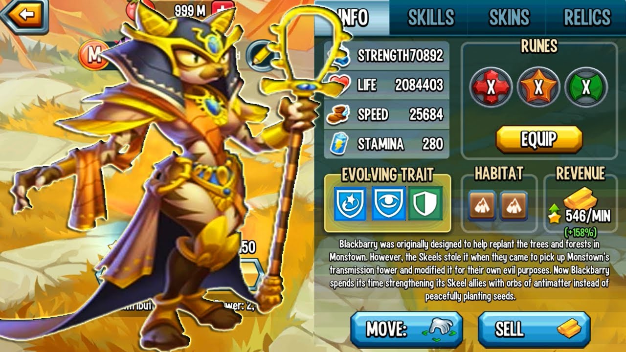Monster Legends ETERNAL BASTHET level 150 review skills Pass lyza ...