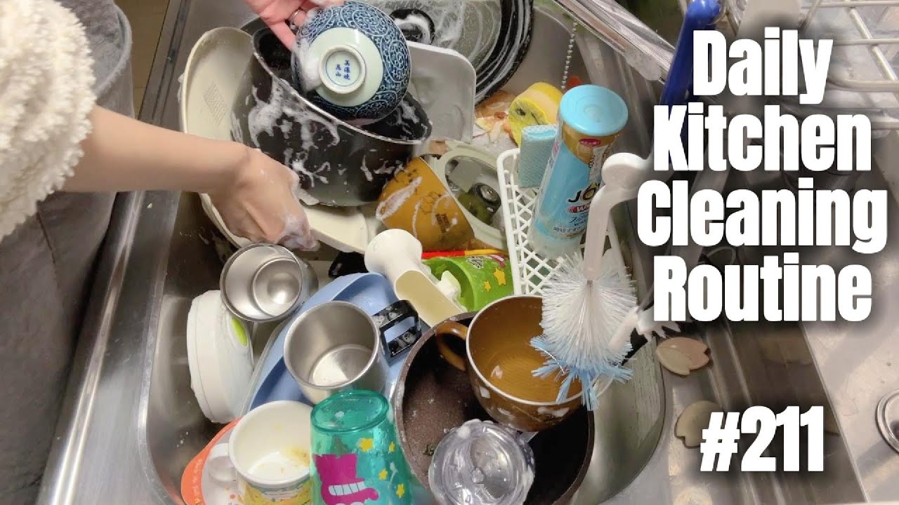 #211 キッチンリセットルーティーン/Daily Kitchen Cleaning Routine. - YouTube