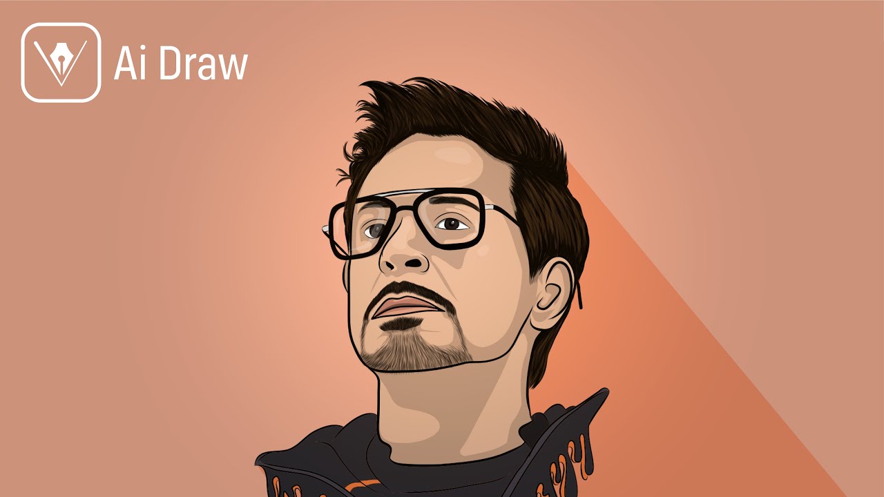 Robert Downey Jr. Vector Portrait in Adobe Illustrator Draw | Tutorial ...
