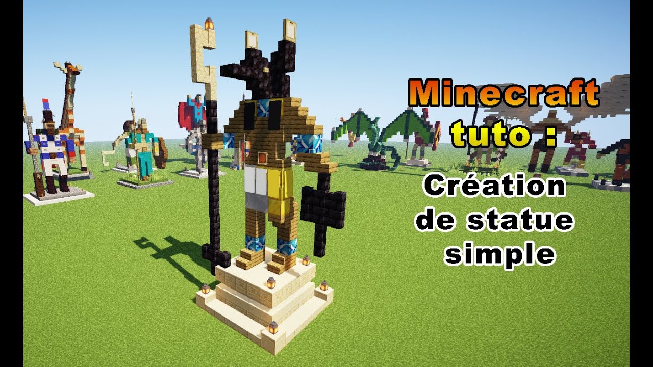 Minecraft Tuto - statue simple du Dieu Anubis - YouTube