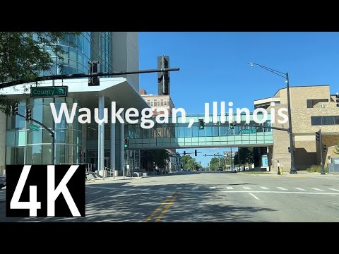 Driving in Gurnee & Waukegan, Illinois 4K - Tri-State Tollway I-94, Gurnee, and Downtown Waukegan