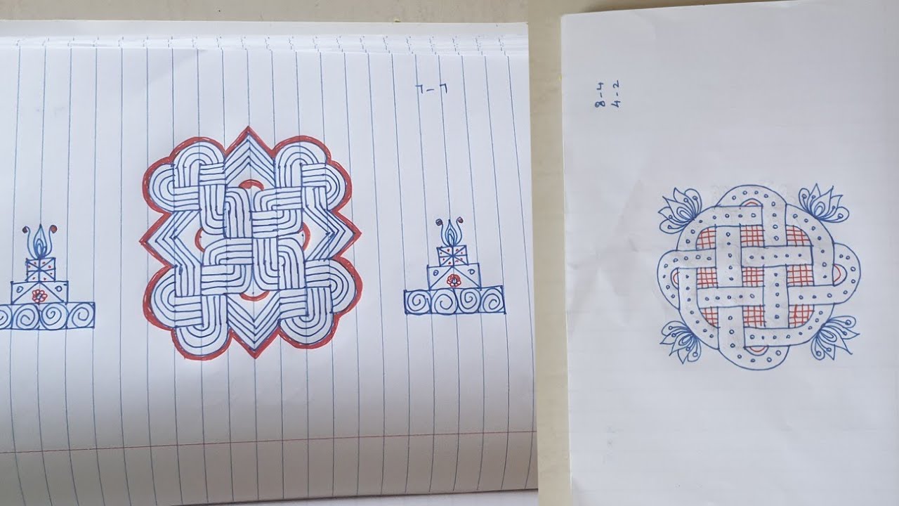 🌹நவராத்திரி கோலம்💥day4 padikattu kolam🌹2 simple kolam designs with dots ...