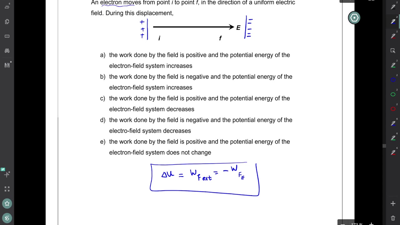 Work done by electric field, by external force and the change in ...