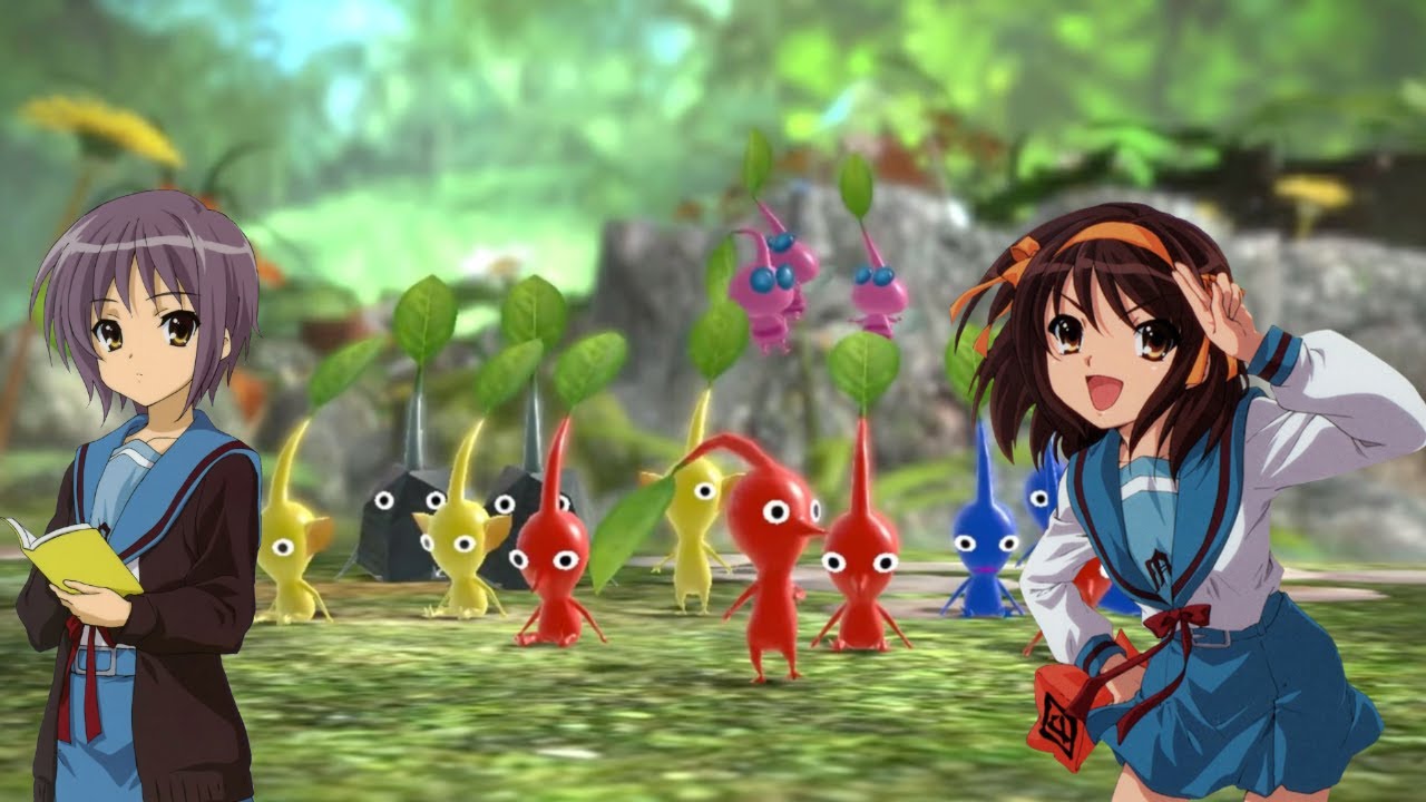 Pikmin dancing to Hare Hare Yukai from Haruhi Suzumiya - YouTube